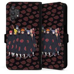 DeinDesign Galaxy A32 5G Handy Klapph&uuml;lle Handyh&uuml;lle aus Kunst Leder schwarz Flip Case Official Licensed Product Akatsuki Naruto Shippuden Sideflip mit langer 