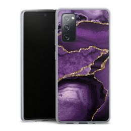 DeinDesign Galaxy S20 FE 5G Handy Silikon H&uuml;lle Case transparent Handyh&uuml;lle Pink Marble Glitzer Silikon Case