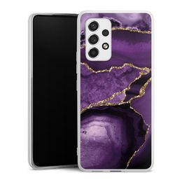 DeinDesign Galaxy A53 5G Handy Silikon H&uuml;lle Case transparent Handyh&uuml;lle Pink Marble Glitzer Silikon Case