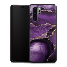 DeinDesign Huawei P30 Pro Handy Silikon H&uuml;lle Case schwarz Handyh&uuml;lle Pink Glitzer Marble