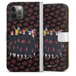 DeinDesign iPhone 12 Pro Max Handy Klapph&uuml;lle Handyh&uuml;lle aus Kunst Leder wei&szlig; Flip Case Akatsuki Naruto Shippuden Official Licensed Product Sideflip mit Lasche