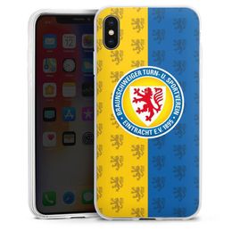 DeinDesign iPhone Xs Max Handy Silikon H&uuml;lle Case transparent Handyh&uuml;lle Logo Eintracht Braunschweig Official Licensed Product Silikon Case