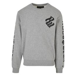 Rundhalspullover Rocawear "Rocawear Herren Rocawear Printed Sweatshirt", Damen, Gr. XXL, grau, 80% Baumwolle, 20% Polyester, mehrfarbig, normal, Rundhals, Pullover Rundhalspullover