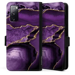 DeinDesign Galaxy S20 Handy Klapph&uuml;lle Handyh&uuml;lle aus Kunst Leder schwarz Flip Case Pink Glitzer Marble Sideflip mit Lasche