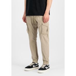 Cargohose Alpha Industries "Cotton Twill Jogger", Herren, Gr. XXL, Normalgr&ouml;&szlig;en, beige (vintage sand), Obermaterial: 98% Baumwolle, 2% Elastan; Futter: 100% Baumwolle, Hosen Cargohose
