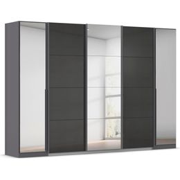 Schwebet&uuml;renschrank OTTO HOME "Dreh-/Schwebet&uuml;renschrank Kleiderschrank Familie, Agordo", grau (graumetallic, hochglanz effektgrau), B:301cm H:210cm T:62cm, Holzwerkstoff, Schr&auml;nke, Schwebet&uuml;renschrank