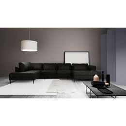 Wohnlandschaft Trendmanufaktur "Luzi, gem&uuml;tliches Sofa, extra viel Platz, viele Kissen", braun (eiffel tower), B:361cm H:80cm T:203cm, 100% Polyester, Sofas, Wohnlandschaft, Designsofa mit tollem Sitzkomfort, Metallf&uuml;&szlig;e schwarz, Breite 361 cm