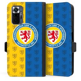 DeinDesign Xiaomi Redmi Note 10 Pro Handy Klapph&uuml;lle Handyh&uuml;lle aus Kunst Leder schwarz Flip Case Logo Eintracht Braunschweig Official Licensed Product Sideflip 