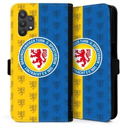 DeinDesign Galaxy A32 5G Handy Klapph&uuml;lle Handyh&uuml;lle aus Kunst Leder schwarz Flip Case Official Licensed Product Eintracht Braunschweig Logo Sideflip mit langer 