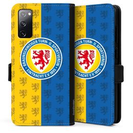 DeinDesign Galaxy S20 Handy Klapph&uuml;lle Handyh&uuml;lle aus Kunst Leder schwarz Flip Case Eintracht Braunschweig Logo Official Licensed Product Sideflip mit Lasche