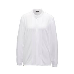 Langarmbluse GOLDNER "Elegante Viskosebluse mit Stehkragen", Damen, Gr. 52, wei&szlig;, Obermaterial: 100% Viskose CV., normal, Sonstiges, Blusen, Ohne