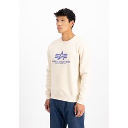 Sweater Alpha Industries "Basic Sweatshirt BL", Damen, Gr. L, wei&szlig; (vintage wei&szlig;), Obermaterial: 80% Baumwolle, 20% Polyester, regular fit, Sweatshirts Sweater