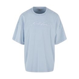 T-Shirt Karl Kani "Karl Kani KM242-048-3 Autograph Washed Boxy Tee", Damen, Gr. XS, lightblau, 100% Baumwolle, bedruckt, oversize, Rundhals, Shirts T-Shirt