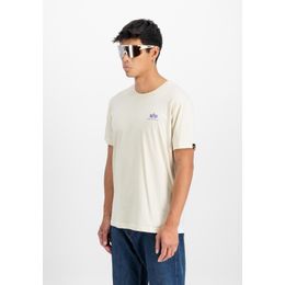 T-Shirt Alpha Industries "Backprint T-Shirt", Herren, Gr. L, wei&szlig; (vintage wei&szlig;), Obermaterial: 100% Baumwolle, Shirts T-Shirt