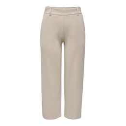 Culotte Only "ONLPOPTRASH LIFE MW STRAIGHT CULOTTE PNT", Damen, Gr. XS, N-Gr, pure cashmere, Milano Rib, Obermaterial: 63% Viskose, 32% Nylon, 5% Elasthan, unifarben, regular fit kn&ouml;chelfrei, Hosen Culotte, elastisches B&uuml;ndchen hinten