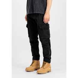 Cargohose Alpha Industries "Task Force Pant", Herren, Gr. 28, Normalgr&ouml;&szlig;en, schwarz, Obermaterial: 98% Baumwolle, 2% Elastan, Hosen Cargohose