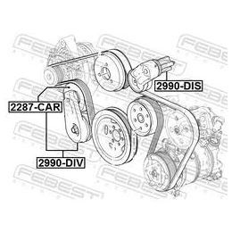 FEBEST Riemenspanner, Keilrippenriemen 2990-DIV f&uuml;r LAND ROVER LR039517 LR011335 LR016140