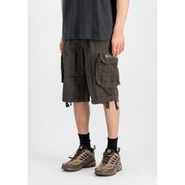 Shorts Alpha Industries "Jet Short", Herren, Gr. 27, Normalgr&ouml;&szlig;en, grau (grauschwarz), Obermaterial: 100% Baumwolle, Hosen Shorts