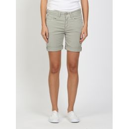 Shorts Gang "94NICA SHORTS", Damen, Gr. 26, N-Gr, gr&uuml;n tea, Denim/Jeans, Obermaterial: 97% Baumwolle, 3% Elasthan, unifarben, kniefrei, Hosen Shorts, mit Knopfleiste, Boyfriend Fit