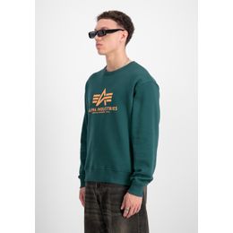 Sweater Alpha Industries "Basic Sweatshirt BL", Herren, Gr. L, gr&uuml;n (force gr&uuml;n), Obermaterial: 80% Baumwolle, 20% Polyester, regular fit, Sweatshirts Sweater