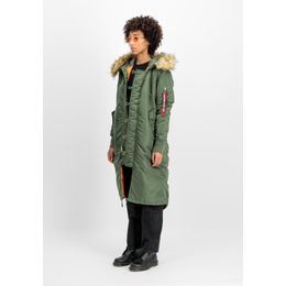 Winterjacke Alpha Industries "Long Fishtail W", Damen, Gr. S, gr&uuml;n (sage, gr&uuml;n), Obermaterial: 100% Nylon; Futter: 100% Nylon; F&uuml;llung: 100% Polyester, Jacken Winterjacke
