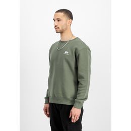 Sweater Alpha Industries "Basic Sweatshirt SL", Damen, Gr. L, gr&uuml;n (schwarz olive), Obermaterial: 80% Baumwolle, 20% Polyester, regular fit, Sweatshirts Sweater