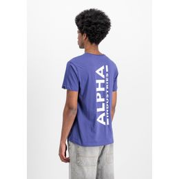 T-Shirt Alpha Industries "Backprint T-Shirt", Herren, Gr. L, lila (night lila), Obermaterial: 100% Baumwolle, Shirts T-Shirt