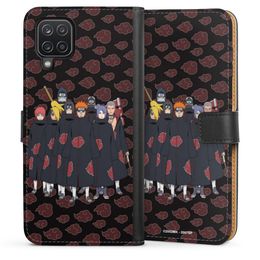 DeinDesign Galaxy A12 Handy Klapph&uuml;lle Handyh&uuml;lle aus Kunst Leder schwarz Flip Case Official Licensed Product Akatsuki Naruto Shippuden Sideflip mit langer 
