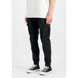 Cargohose Alpha Industries "Cotton Twill Jogger", Herren, Gr. L, Normalgr&ouml;&szlig;en, schwarz, Obermaterial: 98% Baumwolle, 2% Elastan; Futter: 100% Baumwolle, Hosen Cargohose