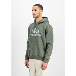 Hoodie Alpha Industries "Basic Hoodie BL", Damen, Gr. L, gr&uuml;n (schwarz olive), Obermaterial: 80% Baumwolle, 20% Polyester, regular fit, Sweatshirts Hoodie