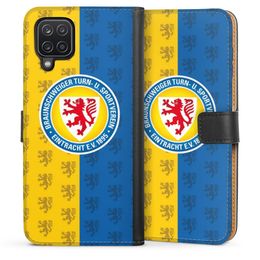 DeinDesign Galaxy A12 Handy Klapph&uuml;lle Handyh&uuml;lle aus Kunst Leder schwarz Flip Case Official Licensed Product Eintracht Braunschweig Logo Sideflip mit langer 
