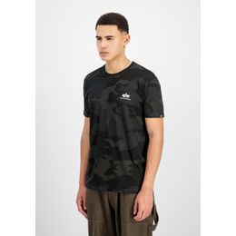 T-Shirt Alpha Industries "Backprint T-Shirt Camo", Herren, Gr. M, schwarz (schwarz camo), Obermaterial: 100% Baumwolle, Shirts T-Shirt