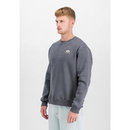 Sweater Alpha Industries "Basic Sweatshirt SL", Damen, Gr. L, grau (grauschwarz), Obermaterial: 80% Baumwolle, 20% Polyester, regular fit, Sweatshirts Sweater