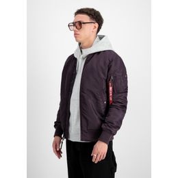 Bomberjacke Alpha Industries "MA-1 VF 59 Long", Herren, Gr. S, lila (plum), Obermaterial: 100% Nylon; Futter: 100% Nylon; F&uuml;llung: 100% Polyester, Jacken Bomberjacke