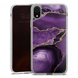 DeinDesign iPhone Xr Handy Silikon H&uuml;lle Case transparent Handyh&uuml;lle Pink Glitzer Marble Silikon Case