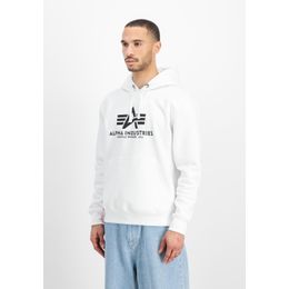 Hoodie Alpha Industries "Basic Hoodie BL", Damen, Gr. L, wei&szlig;, Obermaterial: 80% Baumwolle, 20% Polyester, regular fit, Sweatshirts Hoodie
