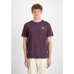 T-Shirt Alpha Industries "Backprint T-Shirt", Herren, Gr. L, lila (plum), Obermaterial: 100% Baumwolle, Shirts T-Shirt