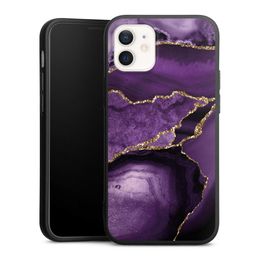DeinDesign iPhone 12 mini Handy Premium Silikon H&uuml;lle Handyh&uuml;lle schwarz Case Pink Glitzer Marble Silikon Premium Case