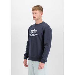 Sweater Alpha Industries "Basic Sweatshirt BL", Damen, Gr. L, blau (navy), Obermaterial: 80% Baumwolle, 20% Polyester, regular fit, Sweatshirts Sweater