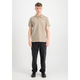 Poloshirt Alpha Industries "Basic Polo SL", Herren, Gr. M, beige (vintage sand), Obermaterial: 100% Baumwolle, Shirts