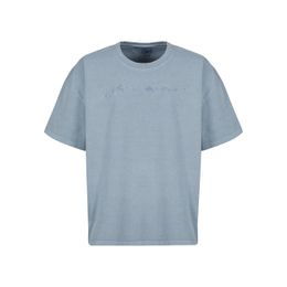 T-Shirt Karl Kani "Karl Kani Karl Kani Autograph Heavy Boxy Tee", Damen, Gr. L, lightblau, 100% Baumwolle, bedruckt, loose fit, Rundhals, Shirts T-Shirt
