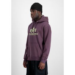 Hoodie Alpha Industries "Basic Hoodie BL", Damen, Gr. L, lila (plum), Obermaterial: 80% Baumwolle, 20% Polyester, regular fit, Sweatshirts Hoodie