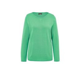 Strickpullover GOLDNER "Kurzgr&ouml;&szlig;e Pullover mit U-Boot-Ausschnitt aus Baumwoll-Viskose-Mix", Damen, Gr. 21, gr&uuml;n (jadegr&uuml;n), Obermaterial: 60% Viskose CV. 40% Baumwolle CO., U-Boot-Ausschnitt, eng Rippb&uuml;ndchen, Pullover Strickpullover, keine/nicht relevant