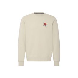Longpullover Blend "Sweater BHJapa Backprint", Herren, Gr. L, grau (oyster gray), Obermaterial: 60% Baumwolle CO. 40% Polyester PES., Pullover Longpullover