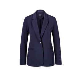 Jackenblazer GOLDNER "Kurzgr&ouml;&szlig;e Damenblazer mit Reverskragen und Paspeltaschen", Damen, Gr. 19, blau (marine), Obermaterial: 48% Polyamid PA. 40% Viskose CV. 12% Elasthan EL., Gerade, Blazer, mit formgebenden Teilungsn&auml;hte