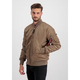 Bomberjacke Alpha Industries "MA-1 VF 59 Long", Herren, Gr. M, grau (taupe), Obermaterial: 100% Nylon; Futter: 100% Nylon; F&uuml;llung: 100% Polyester, Jacken Bomberjacke