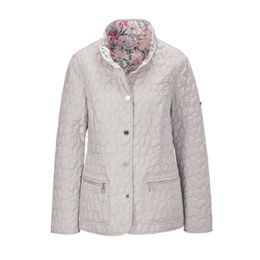 Steppjacke GOLDNER "Stilvolle Steppjacke, florales Design", Damen, Gr. 52, rosa (ros&eacute;, grau, gemustert), Obermaterial: 100% Polyester PES., weit Sonstiges, Jacken Steppjacke, Wendejacke