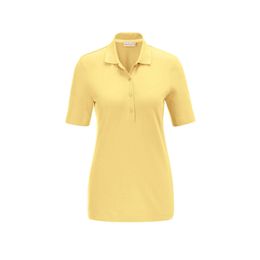 Poloshirt GOLDNER "Kurzgr&ouml;&szlig;e Poloshirt in hochwertiger Pikee-Qualit&auml;t", Damen, Gr. 21, gelb (margerite), Obermaterial: 100% Baumwolle CO., normal, Sonstiges, Shirts, Ohne