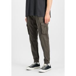 Cargohose Alpha Industries "Cotton Twill Jogger", Herren, Gr. L, Normalgr&ouml;&szlig;en, grau (grauschwarz), Obermaterial: 98% Baumwolle, 2% Elastan; Futter: 100% Baumwolle, Hosen Cargohose