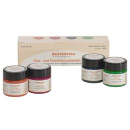 buttinette Porzellan- und Glasmalfarben, 4x 30 ml